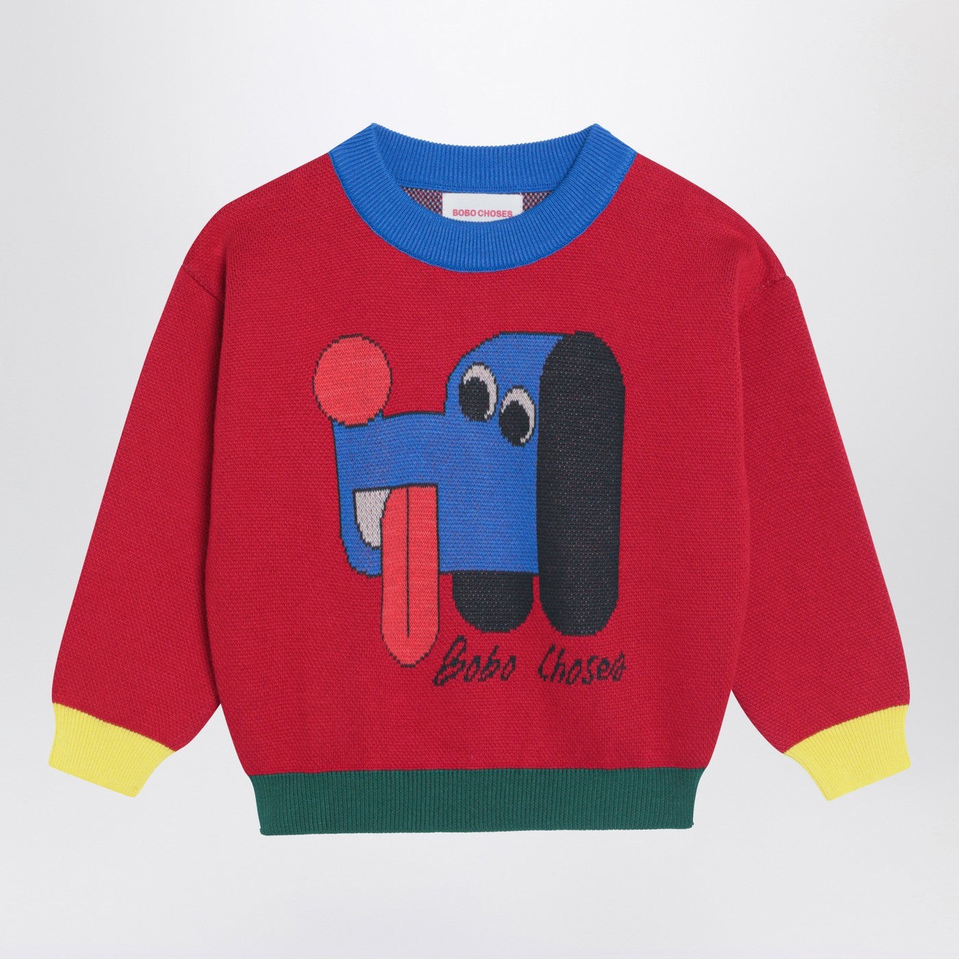 Bobo Choses Red Sweater With Logo Intarsia – Balardi