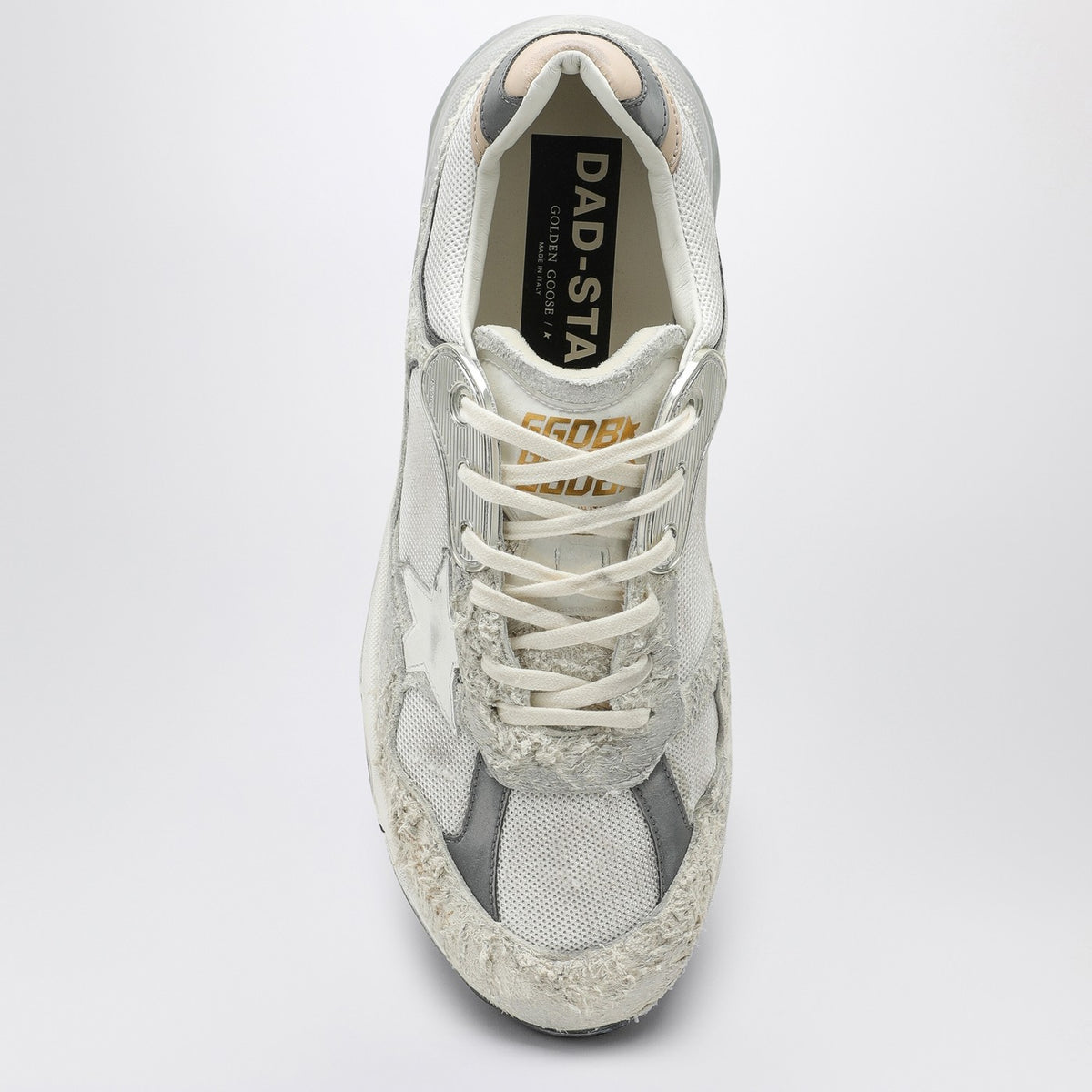 Golden Goose Dad Star Distressed White/Grey Sneakers | Balardi