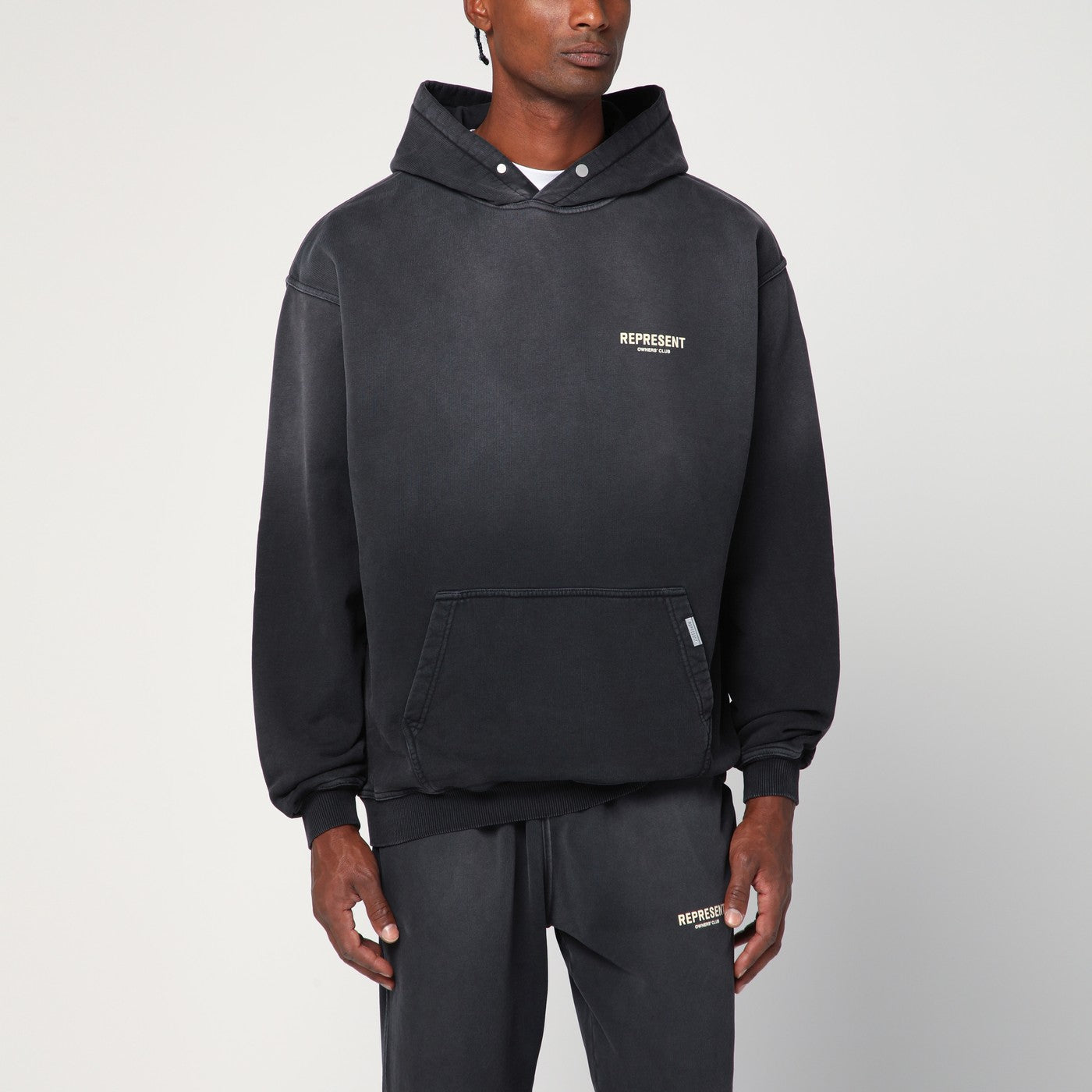 Represent Washed Black Oversized Hooded Sweatshirt – Balardi