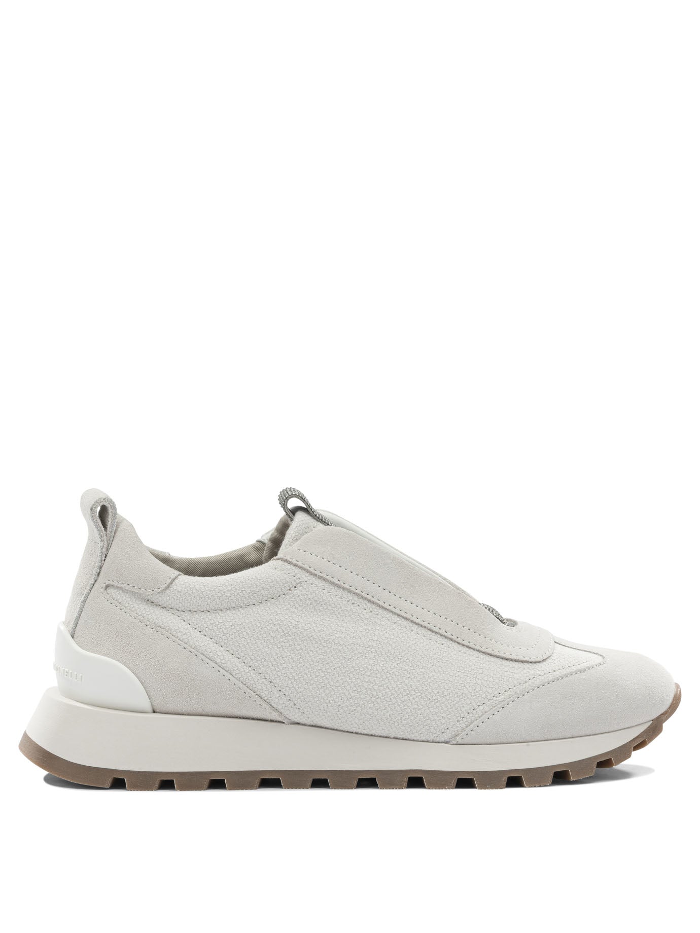 Brunello Cucinelli Canvas And Suede Sneaker With Precious Detail – Balardi