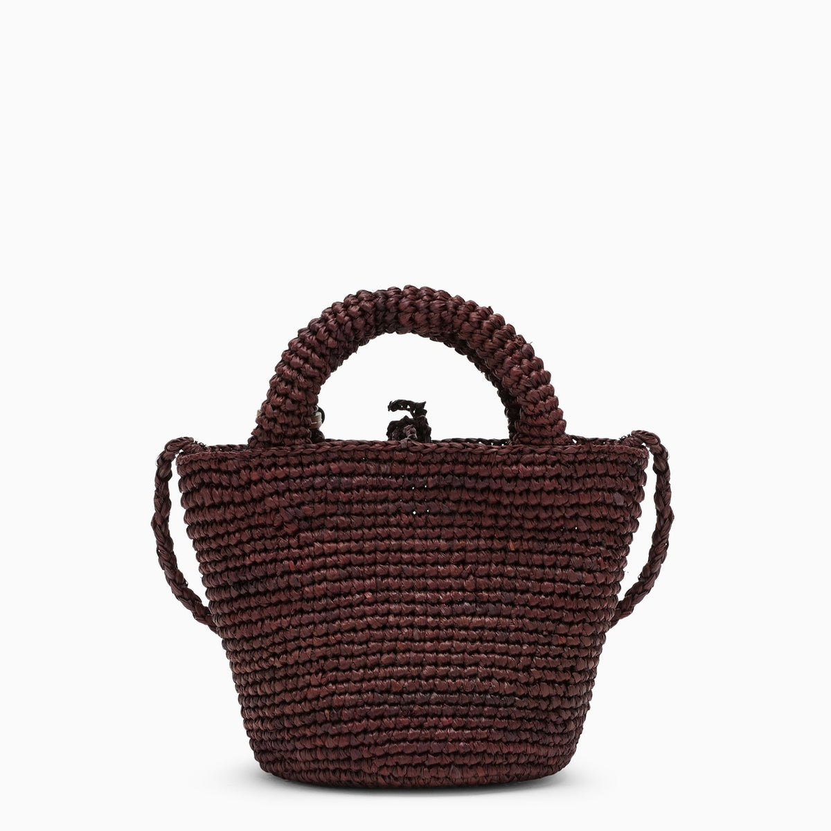 Manebí Mini Chocolate Coloured Bag In Raffia | Balardi