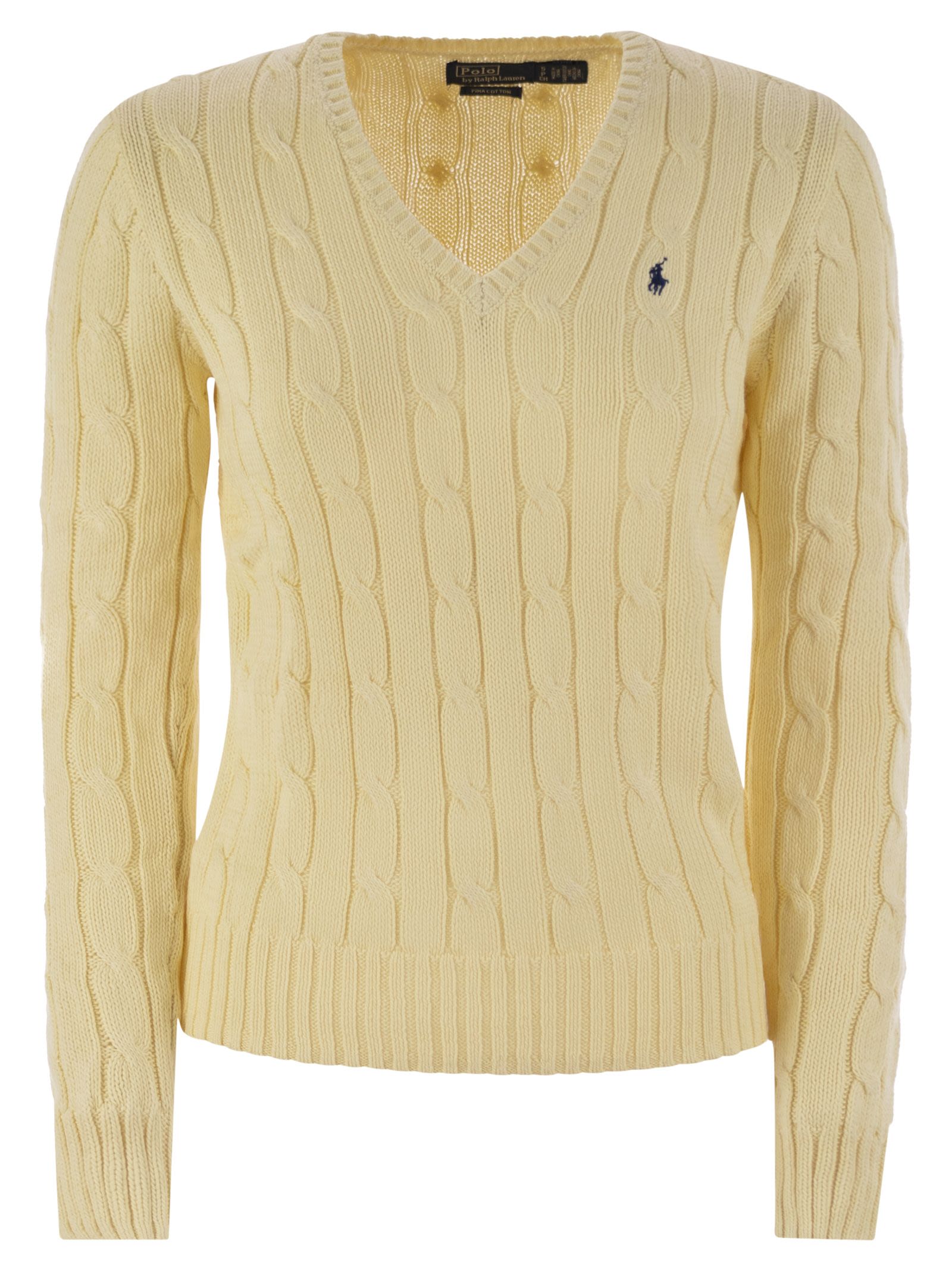 Polo Ralph Lauren Plaited Cotton V Neck Sweater – Balardi