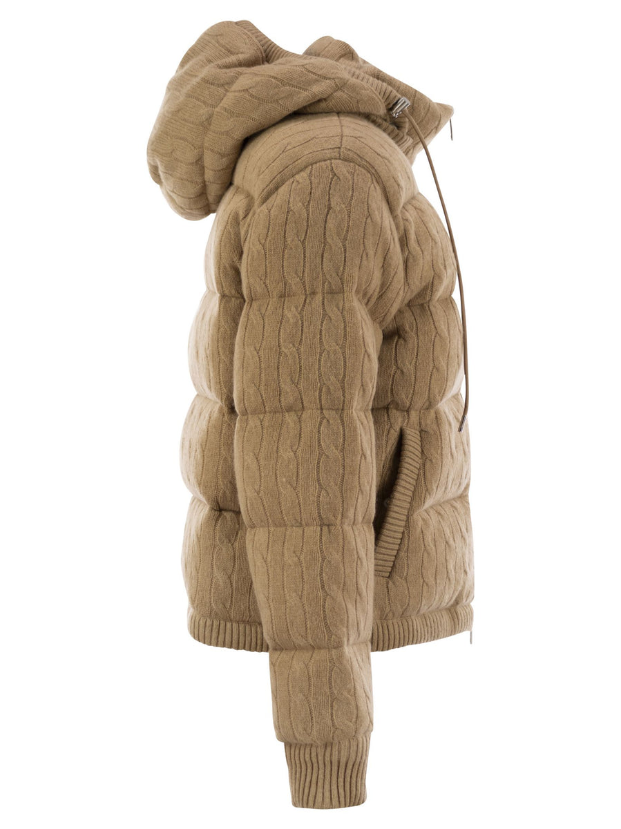 Polo Ralph Lauren Hooded Cable Knit Down Jacket | Balardi