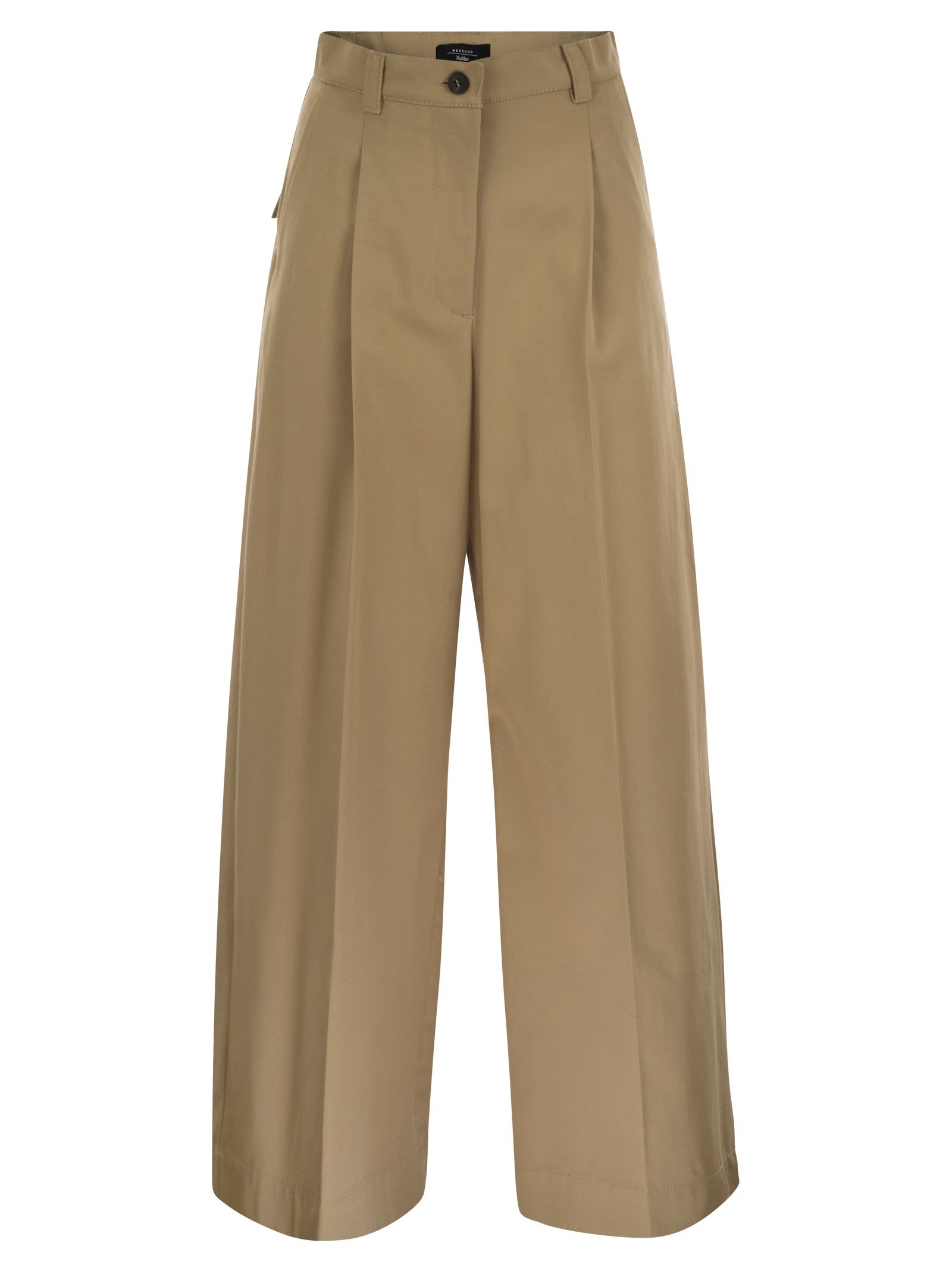Weekend Max Mara Nebbie Wide Cotton Gabardine Trousers – Balardi