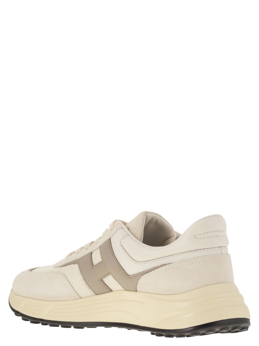 Hogan Hyperlight Leather And Textile Trainers With Side H | Balardi