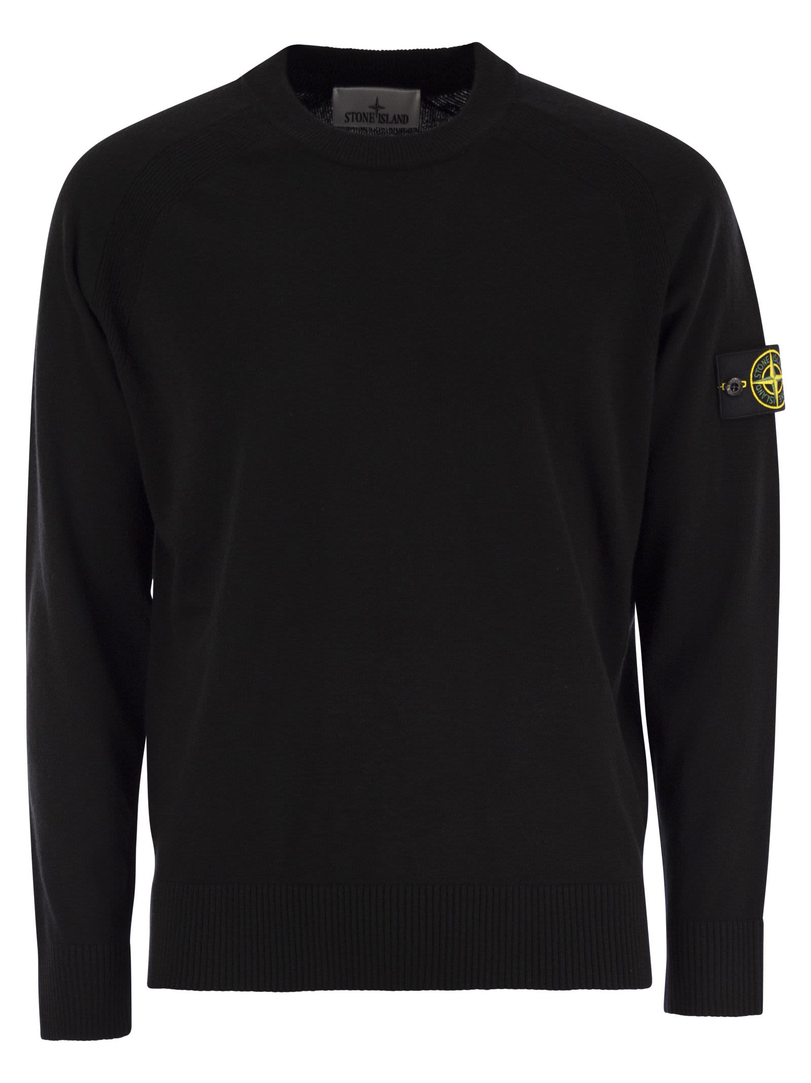 Stone Island Crew Neck Jumper With Raglan Sleeves And Ribbed Edges ...