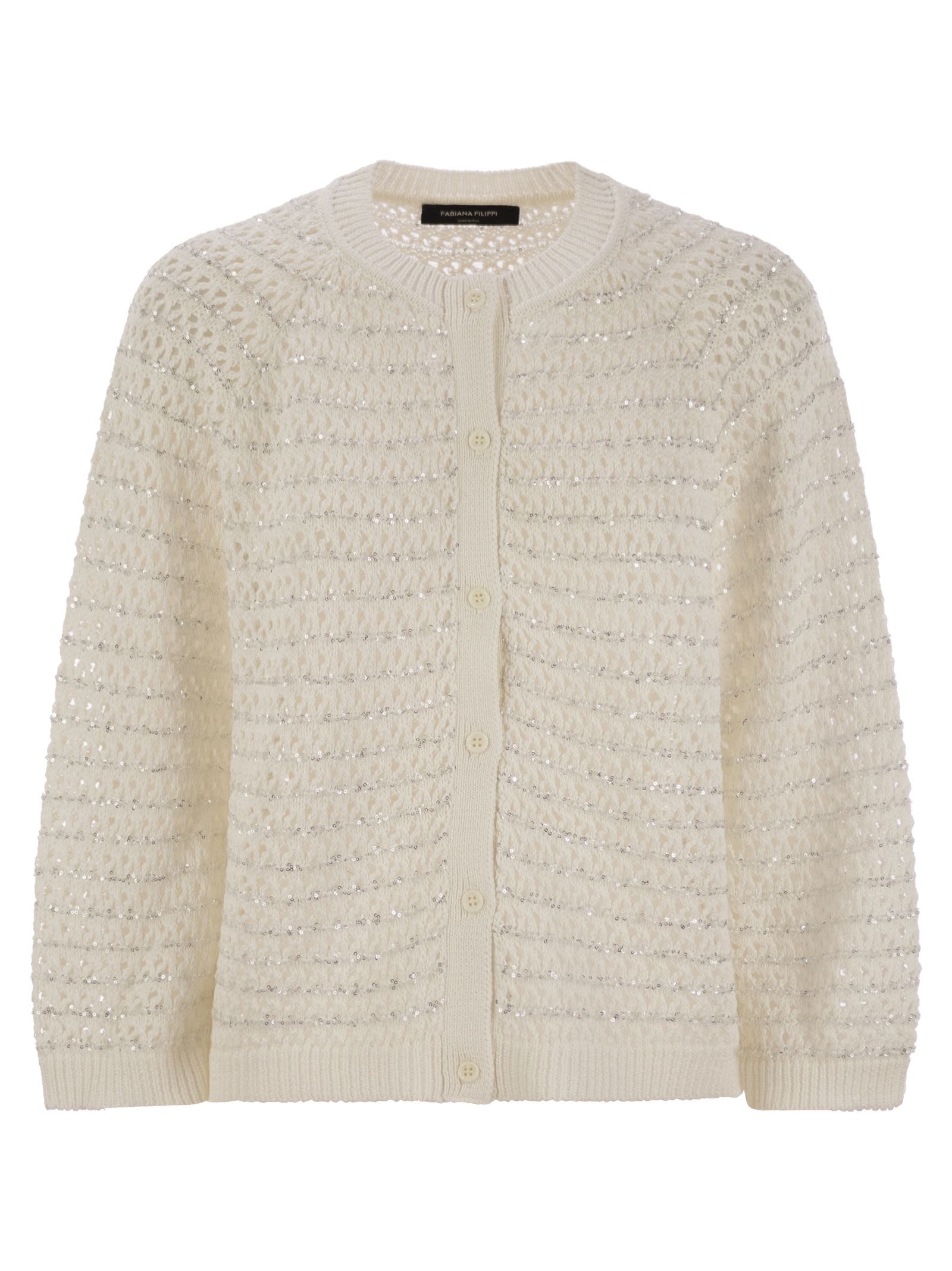 Fabiana Filippi Cotton Open Cape With Sequins – Balardi