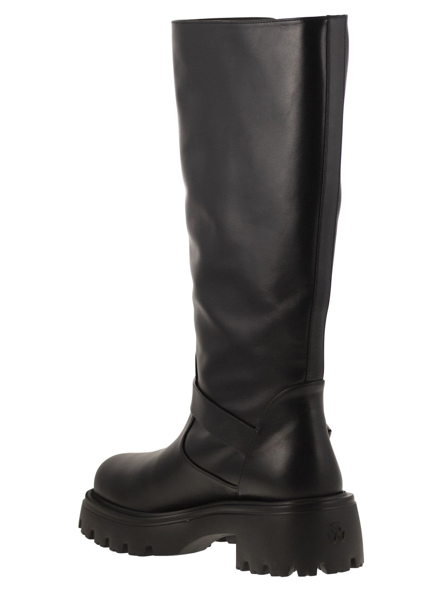 Stuart Weitzman Emerson Moto Leather Boot | Balardi