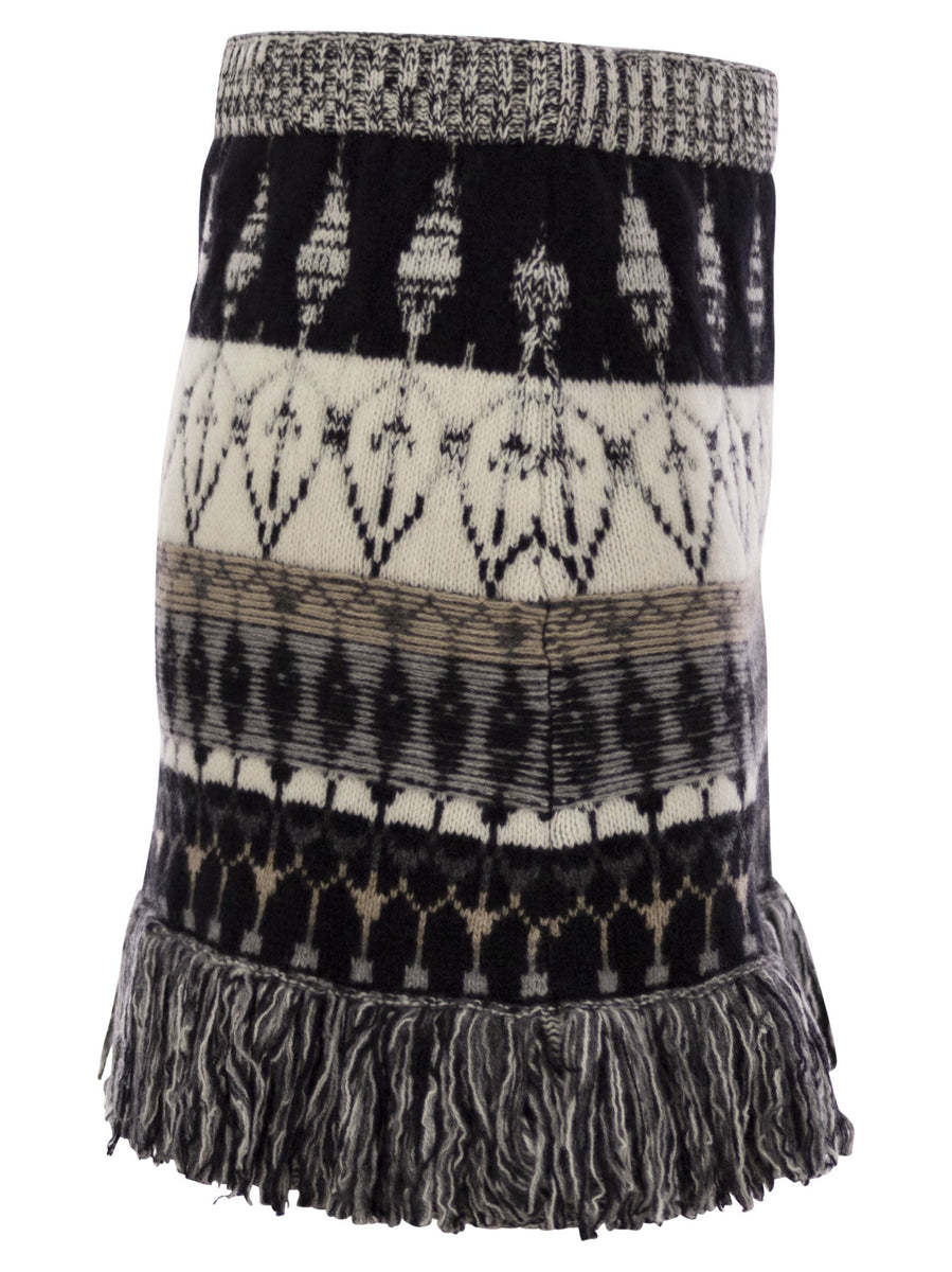 Vanisé Wool And Cashmere Blend Jacquard Skirt | Balardi