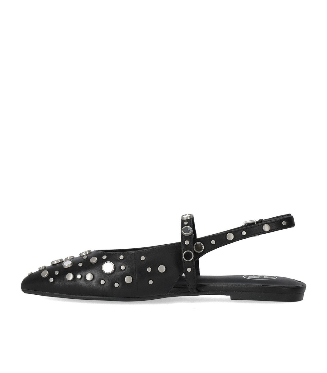 Ash Brenda Black Slingback Ballet Flat Shoe | Balardi
