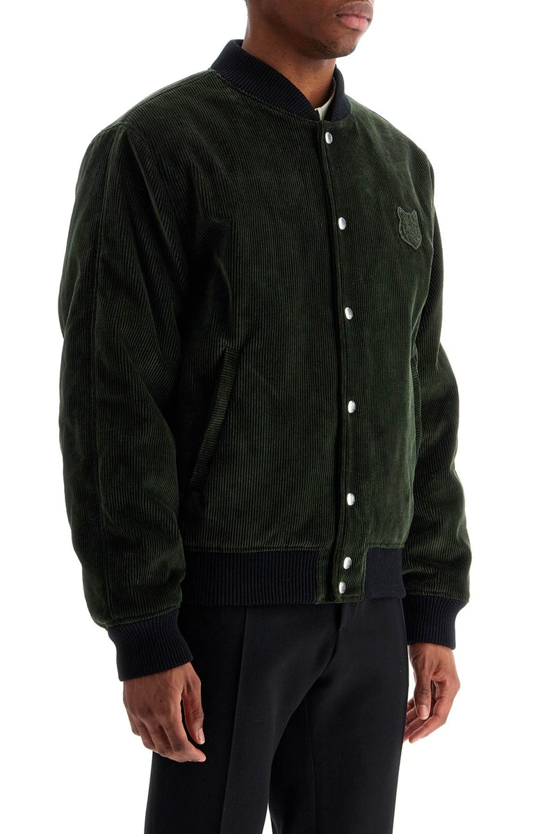 Maison Kitsune Ranger Green Polyester Bomber With Embroidered Logo ...