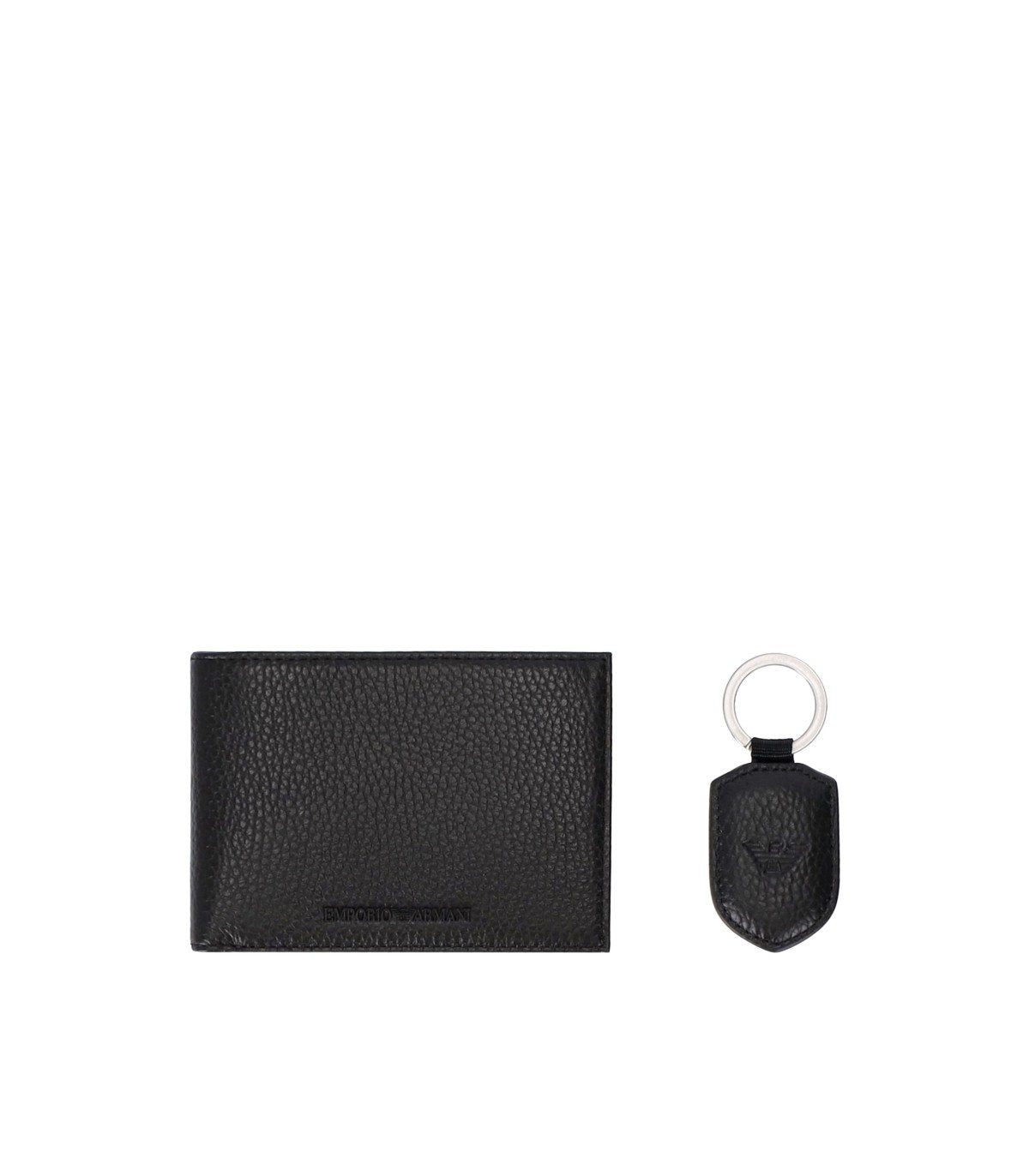 Emporio Armani Black Leather Wallet+Keychain Set – Balardi