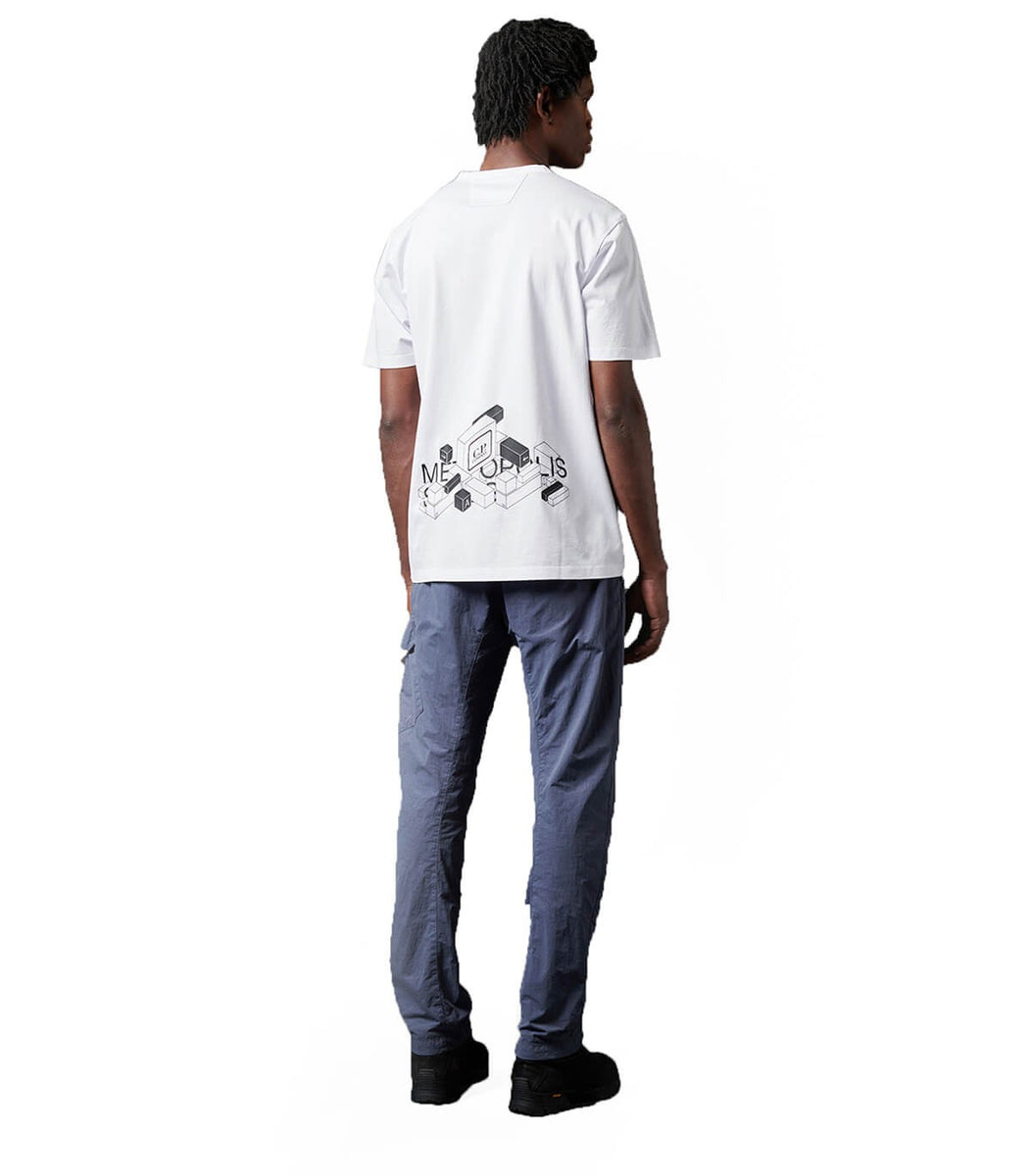 C.P. Company The Metropolis Series Badge Reverse Graphic White T Shirt ...