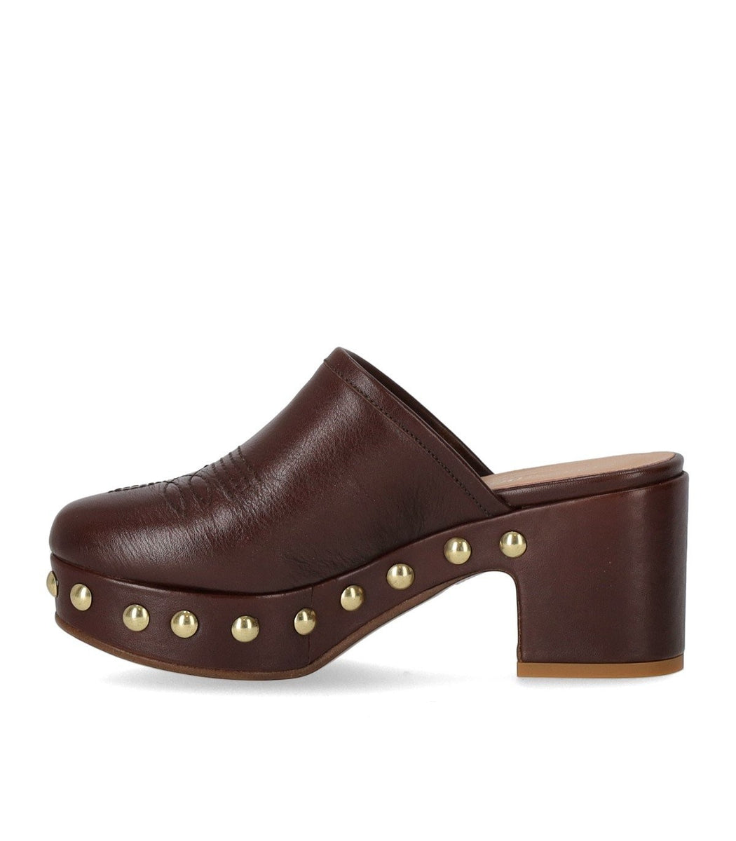 Duccio Del Duca Brown Heeled Clog | Balardi