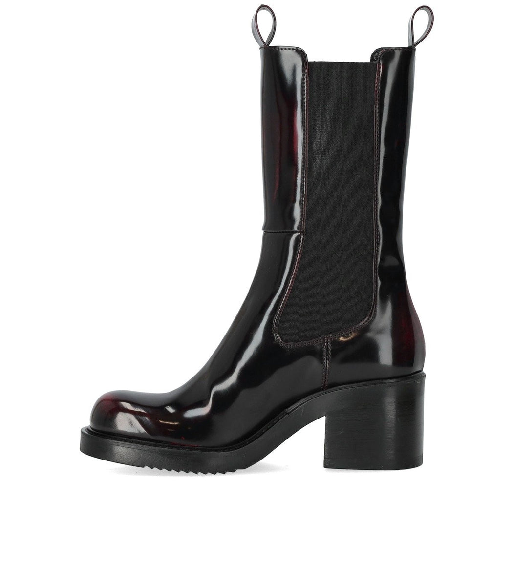 Elena Iachi Black Red Heeled Chelsea Boot | Balardi