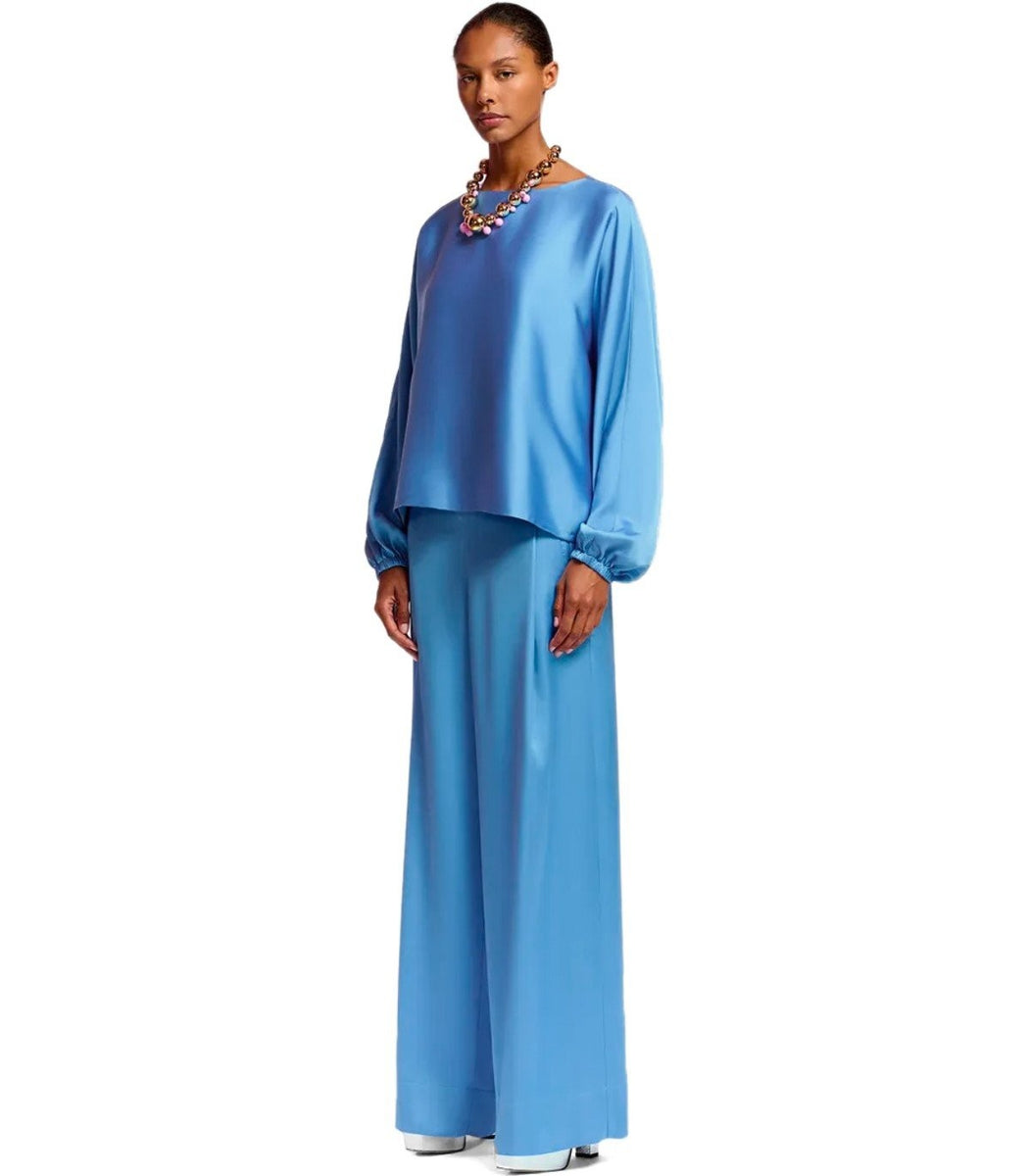 Essentiel Antwerp Fault Light Blue Wide Leg Trousers | Balardi