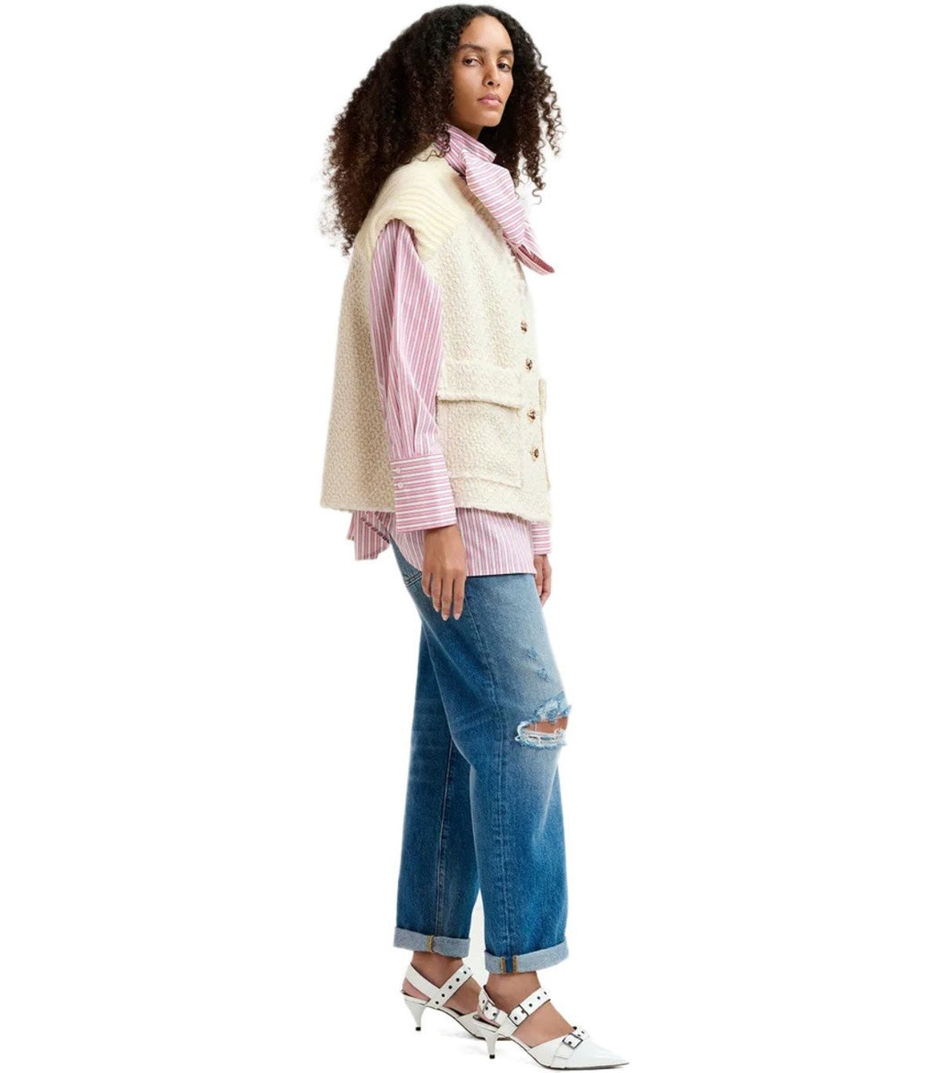Essentiel Antwerp Geologic Cream Vest | Balardi