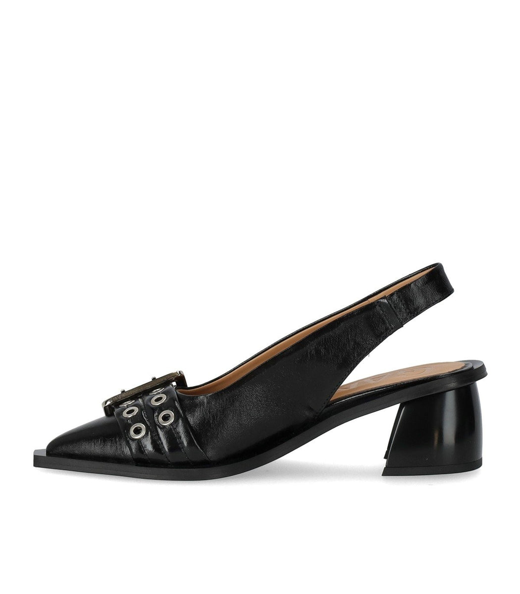 Ganni Black Slingback Pumps With Buckle | Balardi