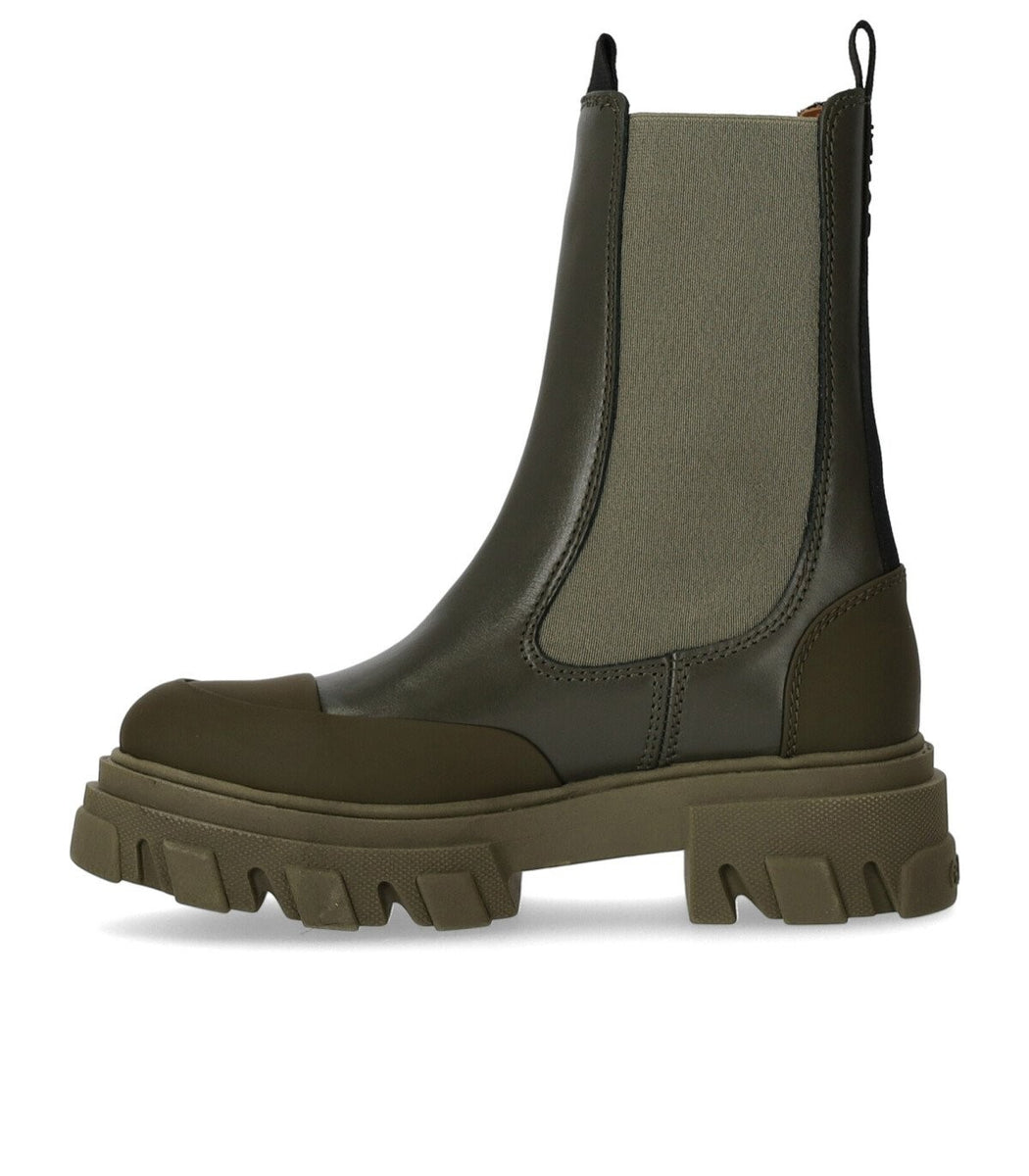 Ganni Military Green Chelsea Boot | Balardi