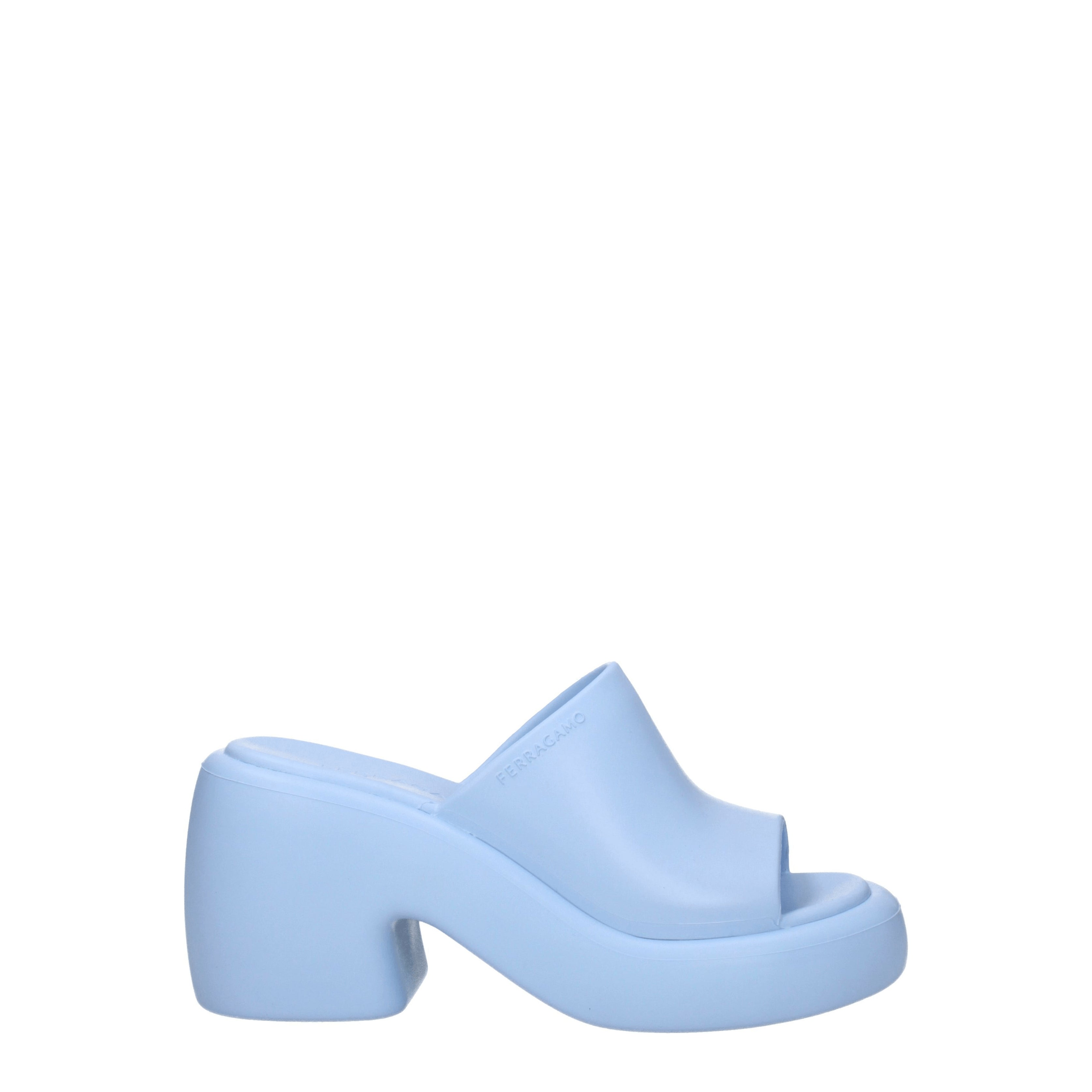 Salvatore Ferragamo Deva Damens Sandalen Blue Rubber/Sky – Balardi