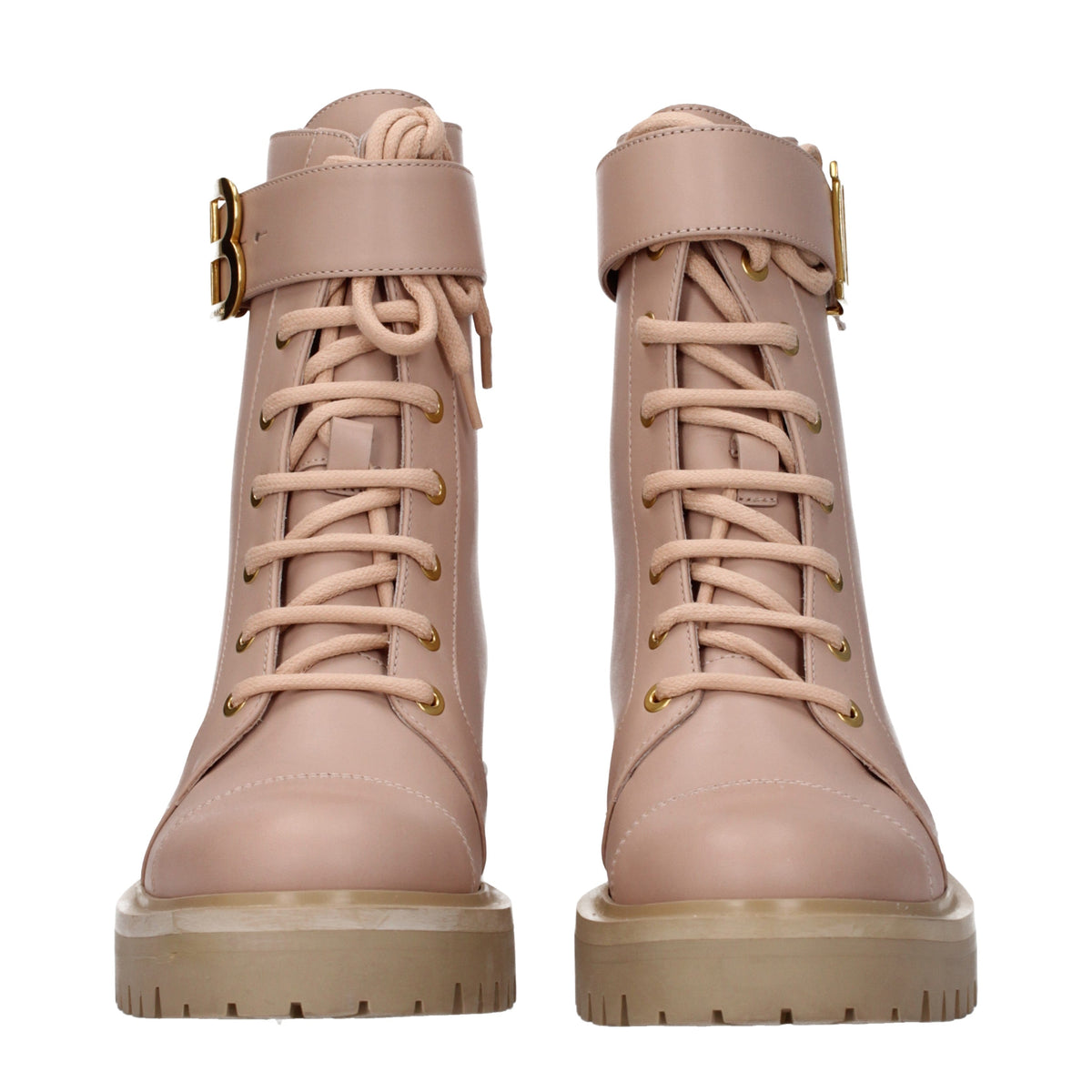 Balmain Boots Women Leather Beige | Balardi