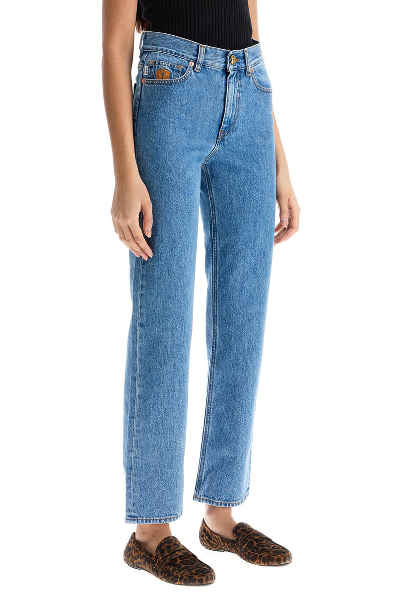 Blaze Milano Light Blue Cotton Jeans With Distinctive Embroidery | Balardi