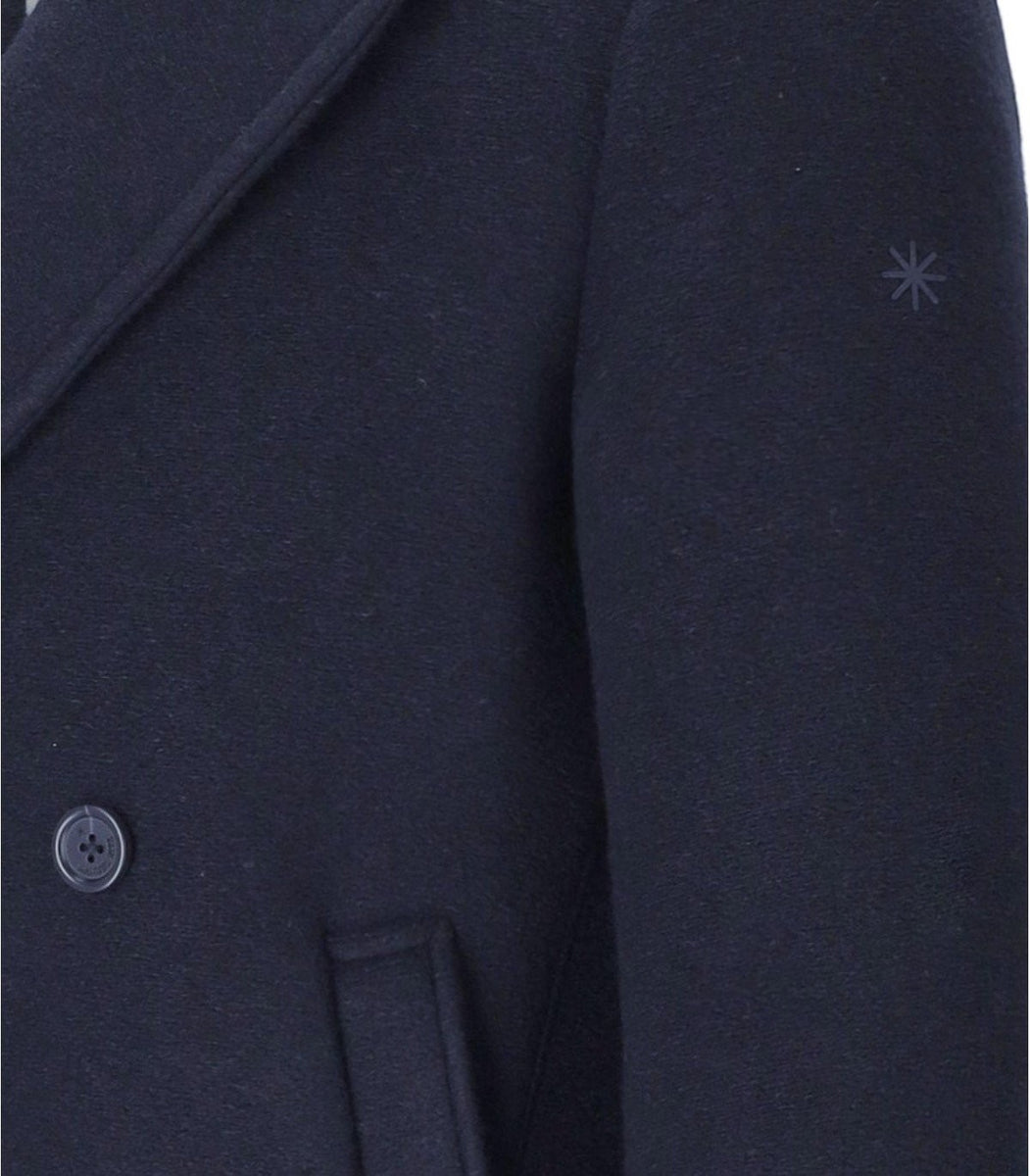 Manuel Ritz Blue Double Breasted Coat | Balardi