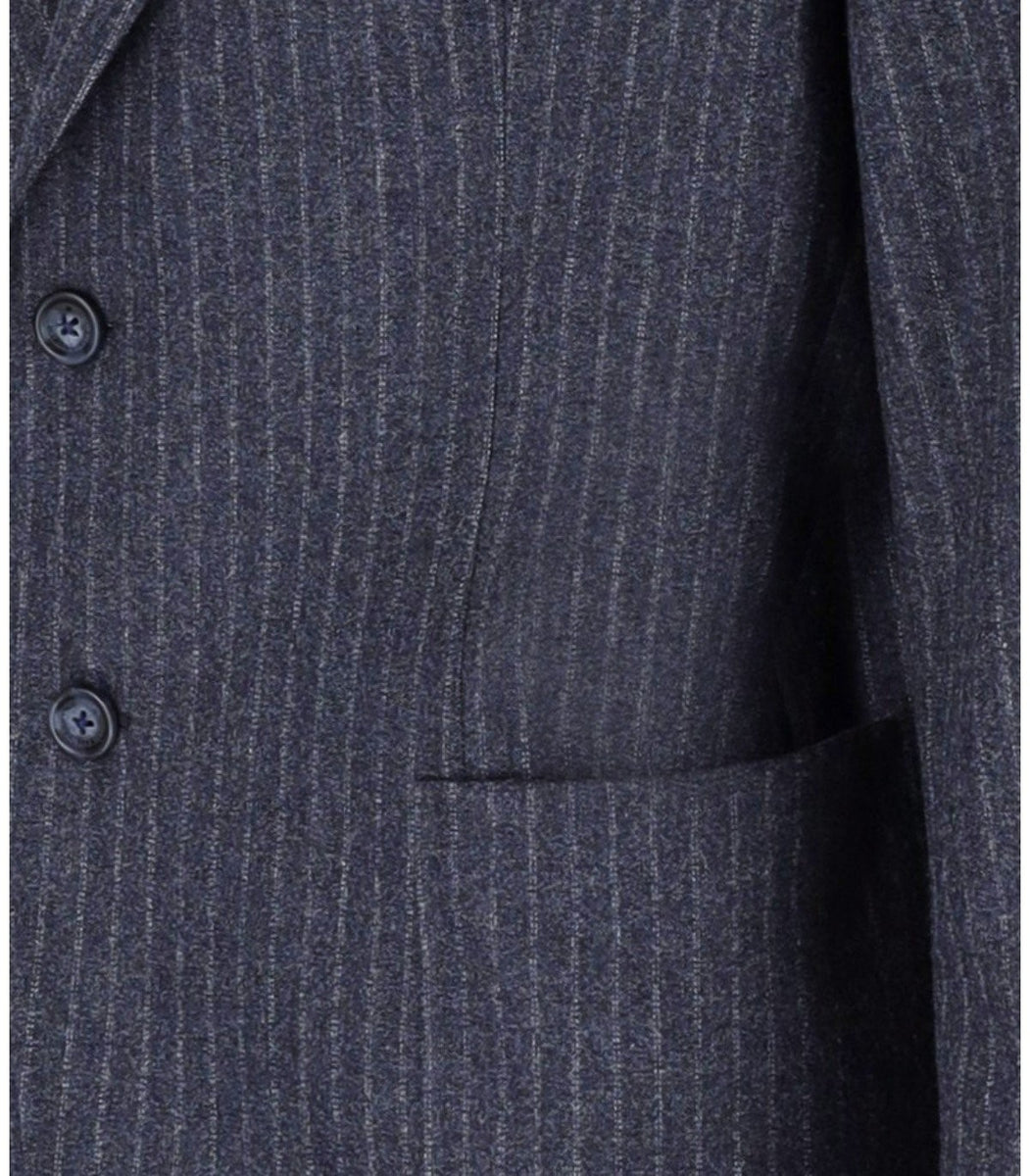 Manuel Ritz Blue Pinstripe Single Breasted Jacket | Balardi