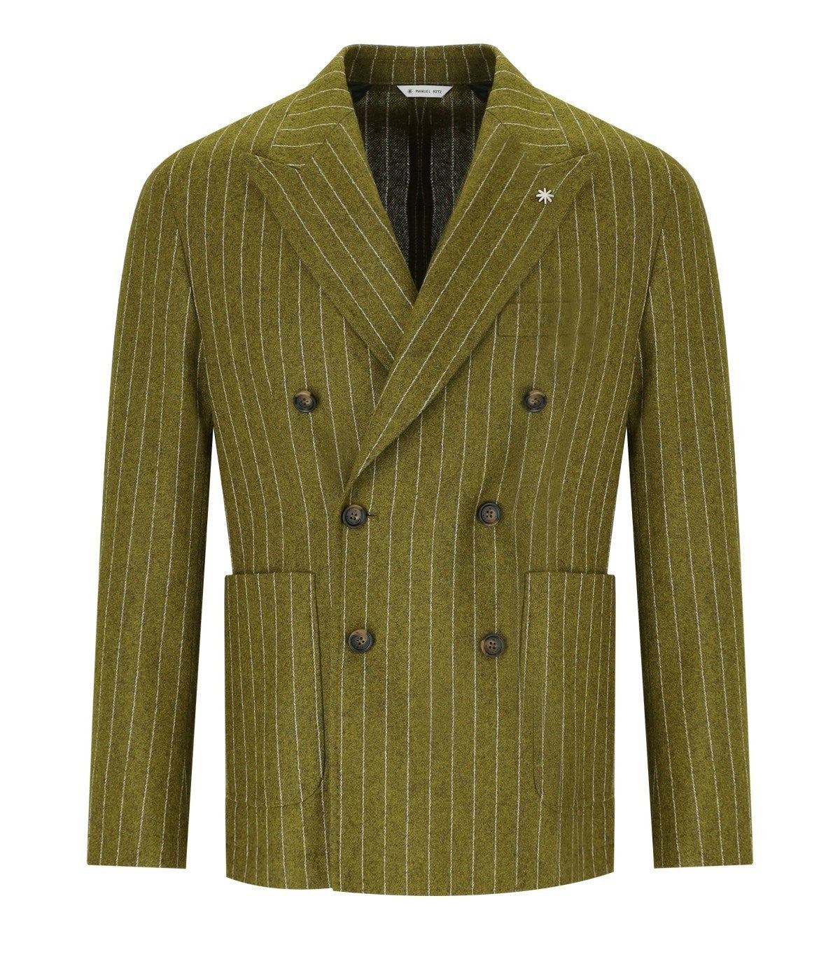 Manuel Ritz Green Pinstriped Double Breasted Jacket – Balardi