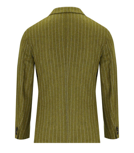Manuel Ritz Green Pinstriped Double Breasted Jacket | Balardi