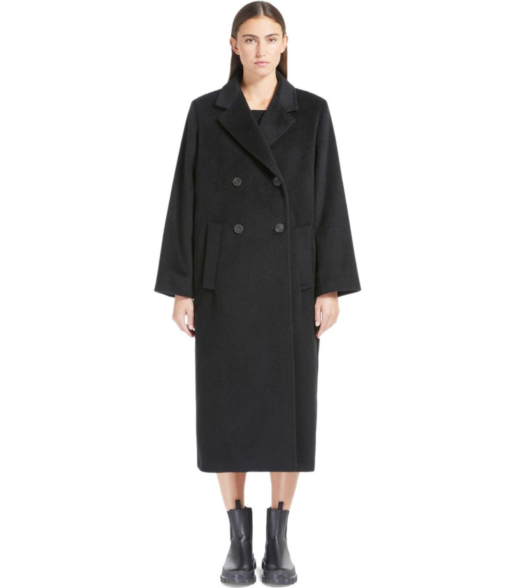 Max Mara Weekend Zufolo Black Double Breasted Coat | Balardi