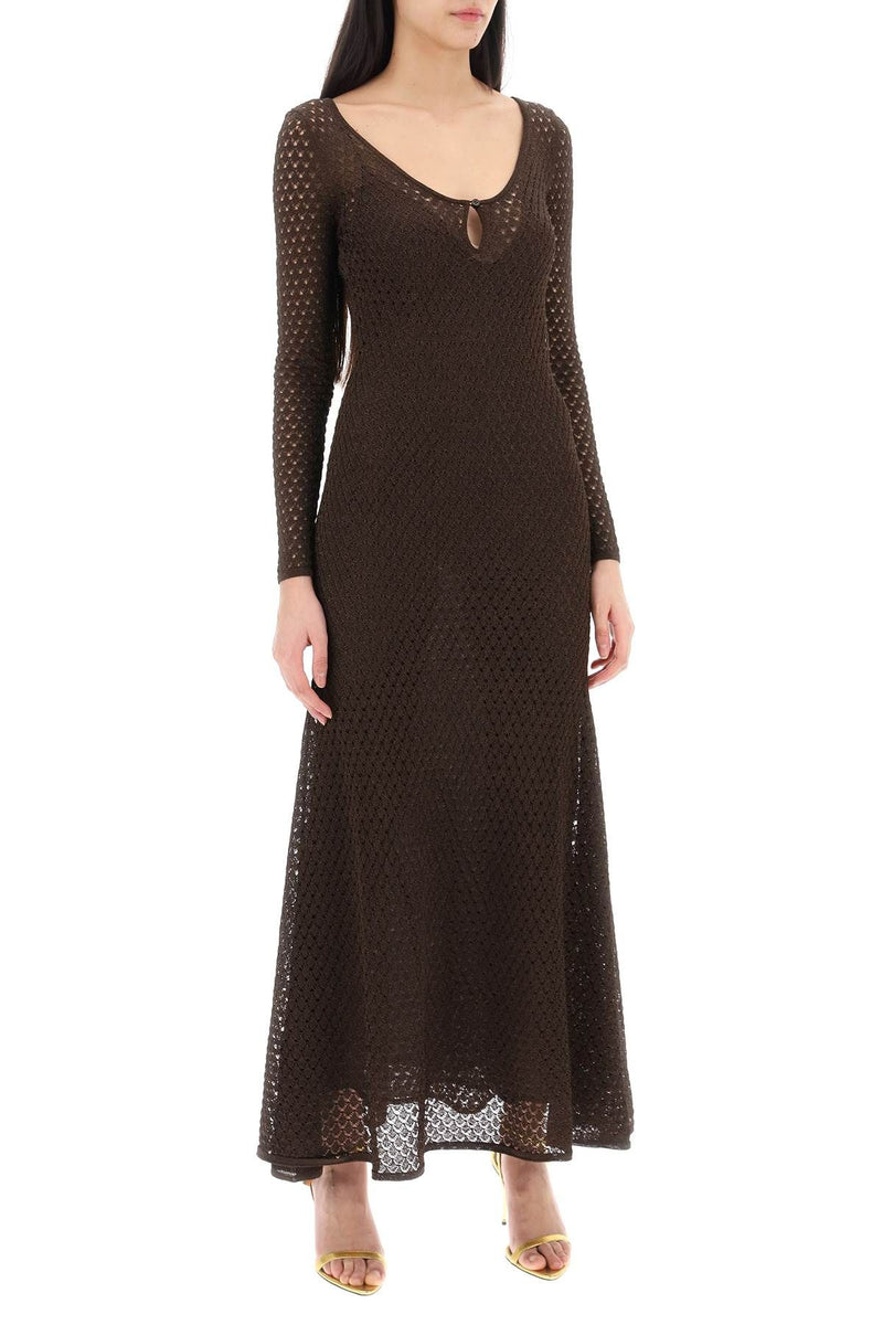 Tom Ford Long Knitted Lurex Perforated Dress | Balardi