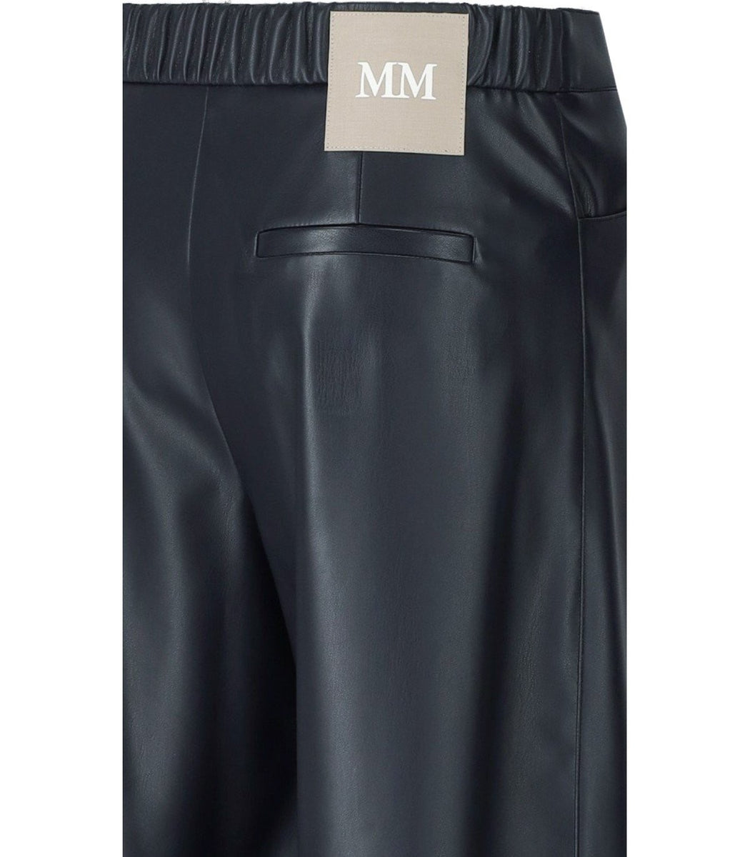 Mm Max Mara Marina Blue Leather Effect Trousers | Balardi