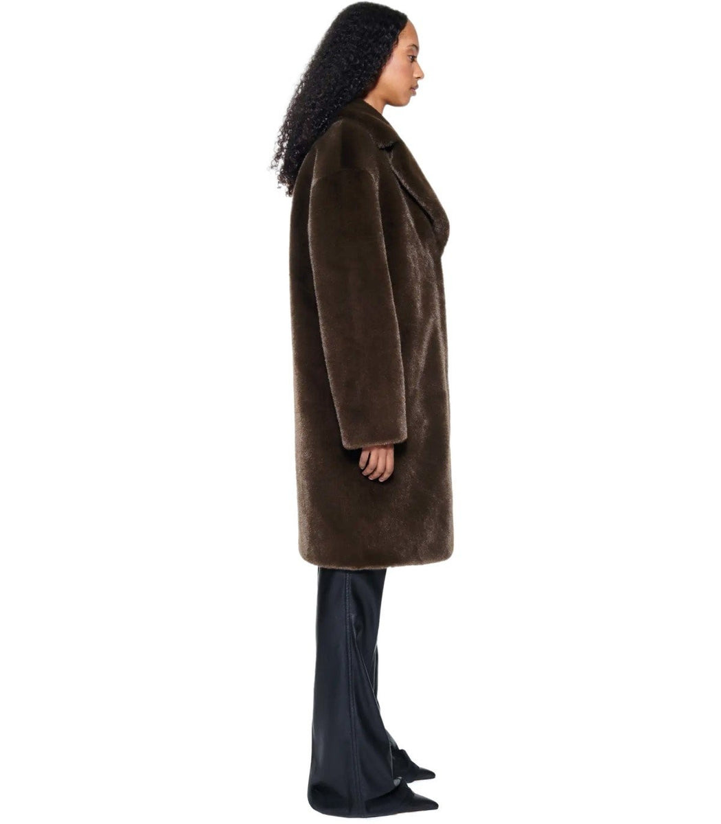 Stand Studio Camille Cocoon Brown Coat | Balardi