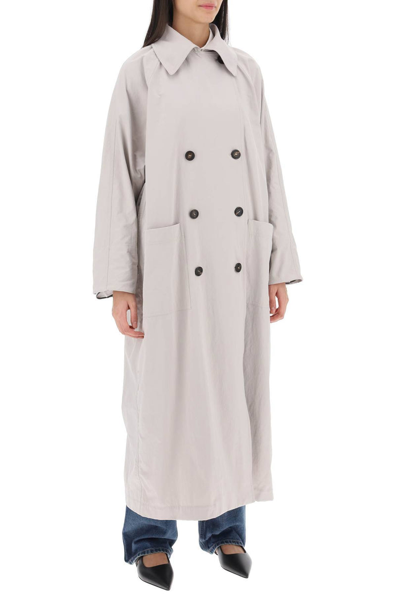 Brunello Cucinelli Double Breasted Trench Coat With Shiny Cuff Details ...