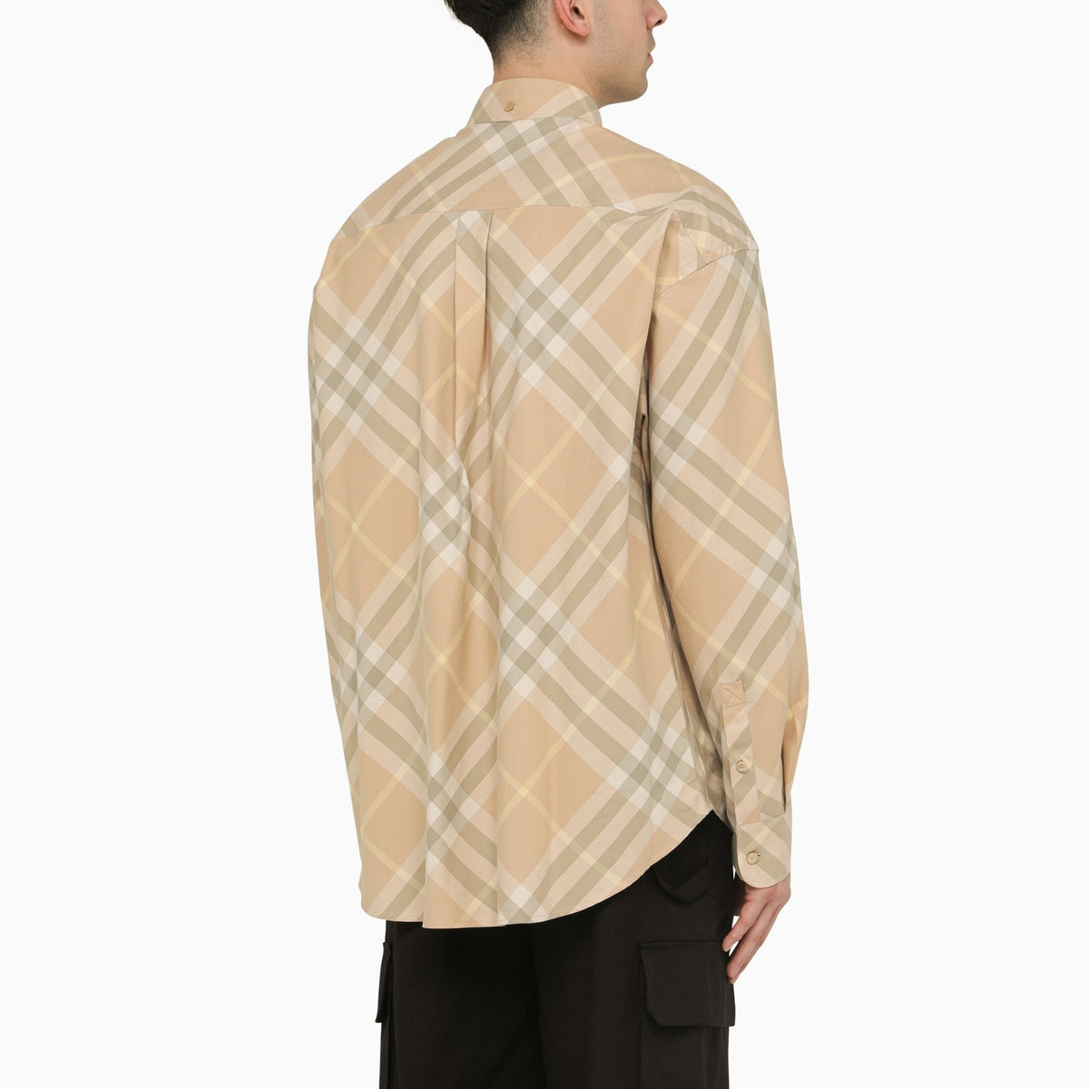 Burberry Check Pattern Button Down Shirt In Cotton | Balardi
