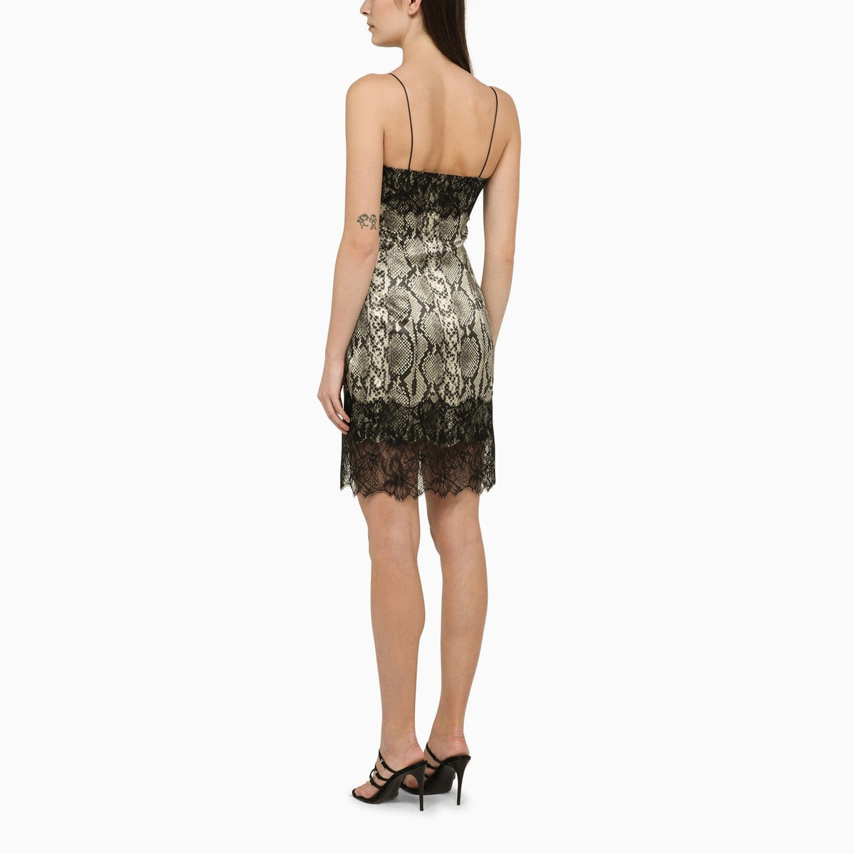 Balmain Python Motif Dress With Silk Lace | Balardi