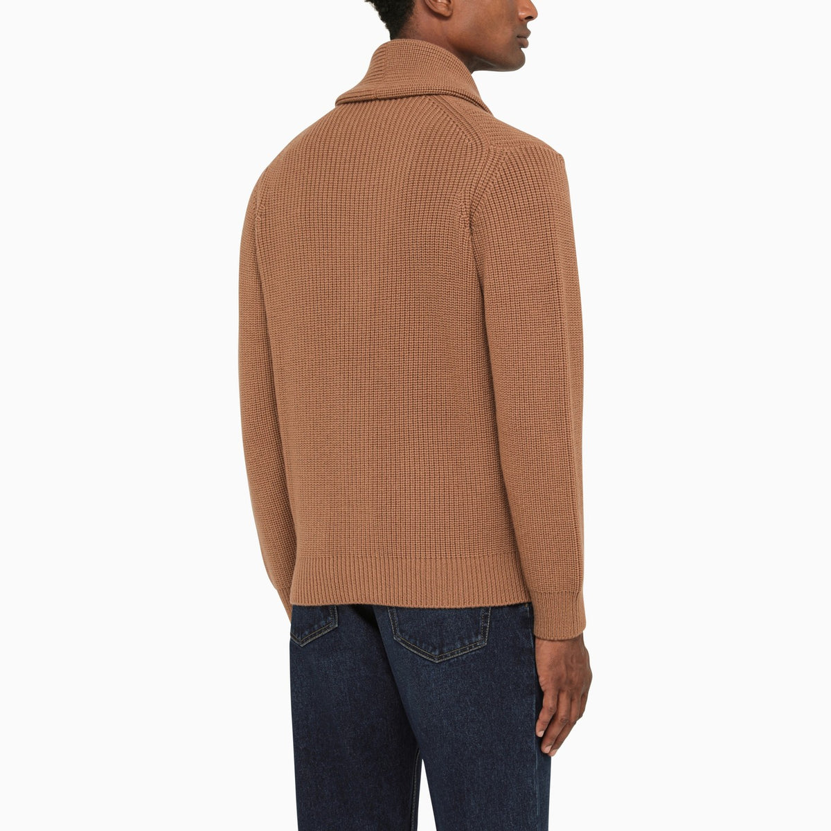 Drumohr Camel Cardigan In Virgin Wool | Balardi