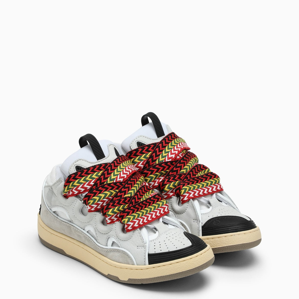 Lanvin White Leather Curb Sneakers | Balardi