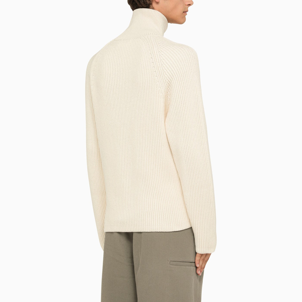 Ami Paris Ivory Ribbed Turtleneck | Balardi