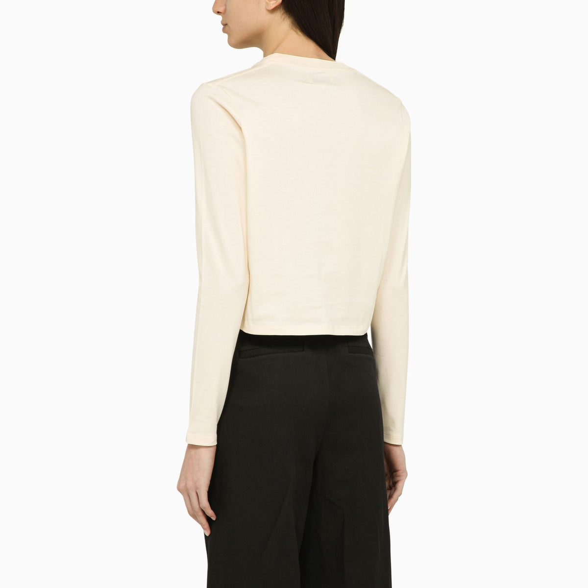 Loulou Studio Ivory Cotton Crew Neck Jumper | Balardi