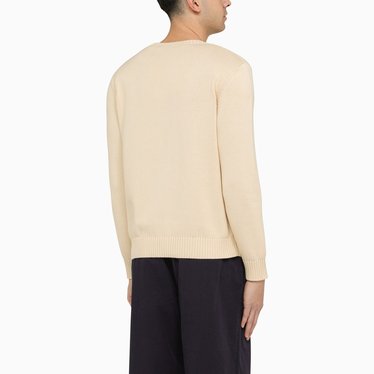 Palm Angels White Cotton Jumper With Logo | Balardi