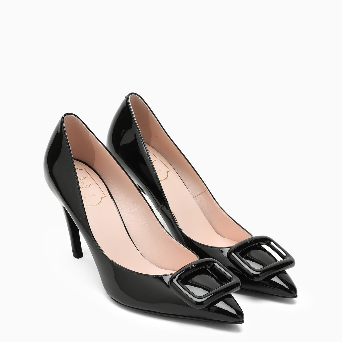 Roger Vivier Choc Black Leather Decollettè | Balardi