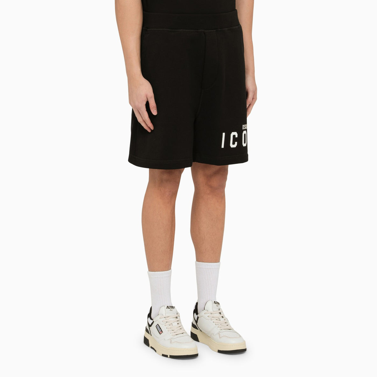 Dsquared2 Black Bermuda Shorts With Icon Print | Balardi