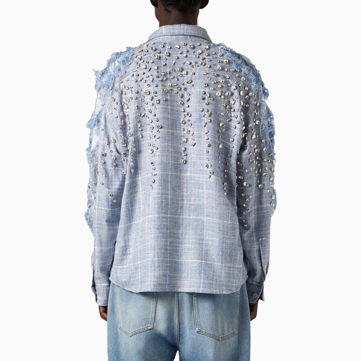 1989 Studio Embroidered Flannel Shirt Sky Blue | Balardi