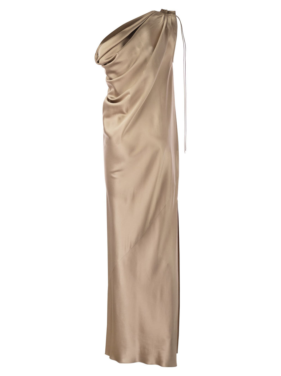 Max Mara Opera Silk Satin One Shoulder Dress | Balardi