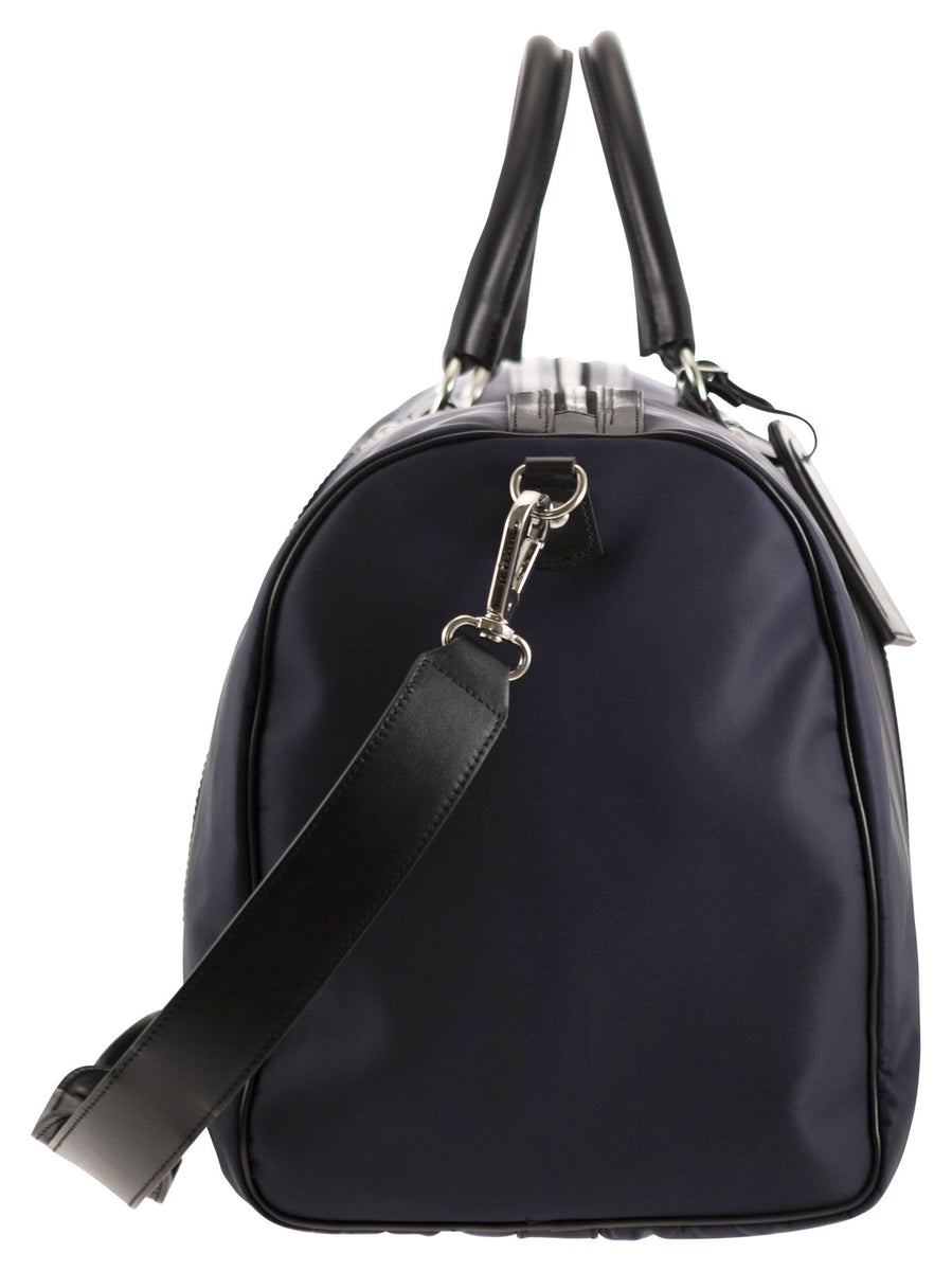 Kiton Nylon Weekend Bag With Leather Details | Balardi