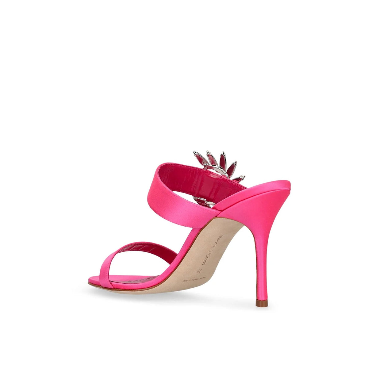 Manolo Blahnik Chivela Satin Heel Sandals | Balardi